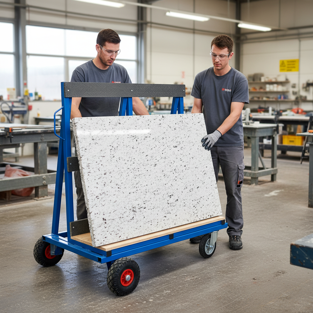 Premium Heavy Duty Slab Buggy for Safe Transport of Glass, Granite, an