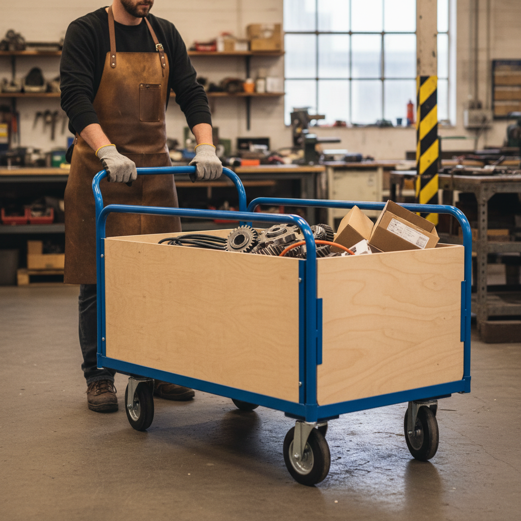 Premium Wooden Trolley with Removable Sides for Versatile Usage in War