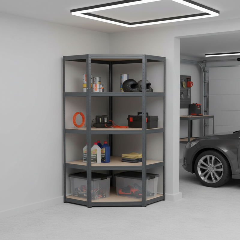 Premium Corner Garage Shelving 1800mm | 250kg Capacity | Heavy-Duty ...