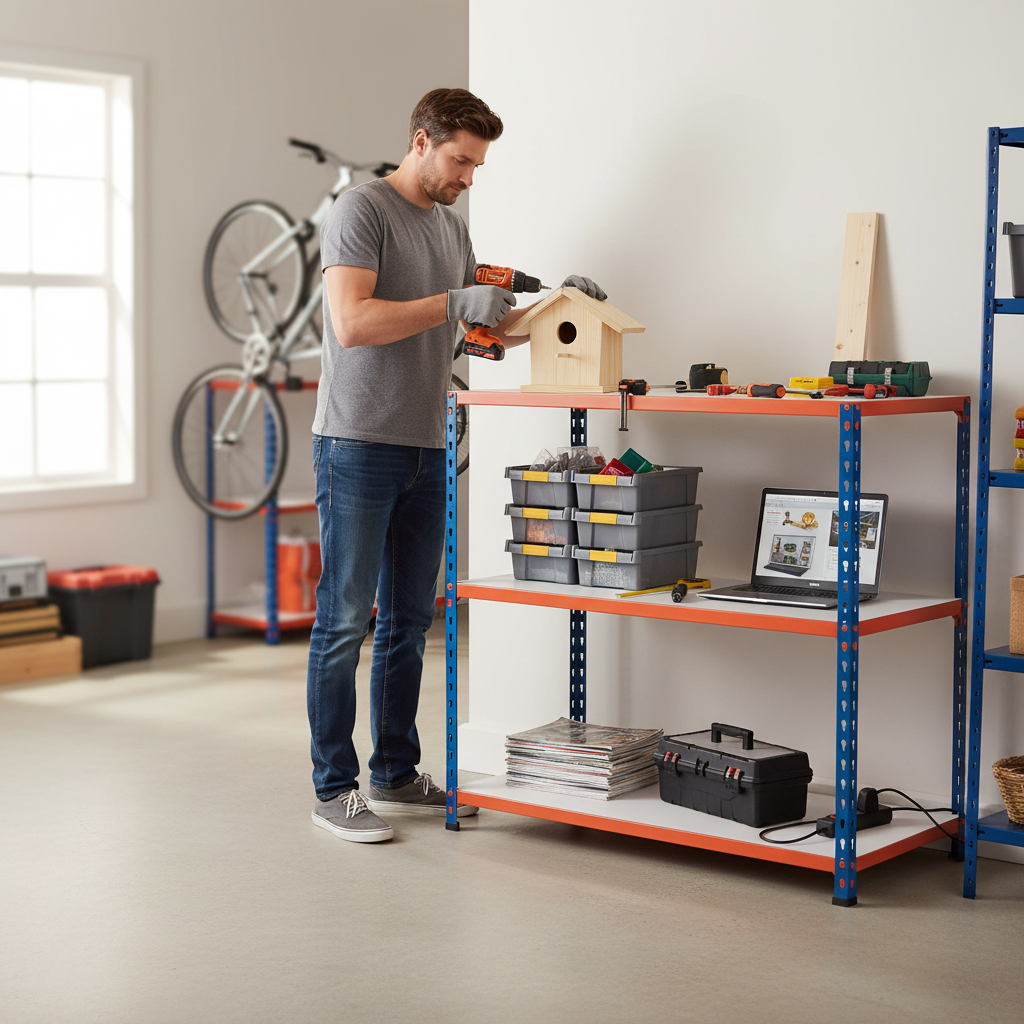 Premium 990mm High Workbench - 200kg Capacity - Melamine - Blue/Orange