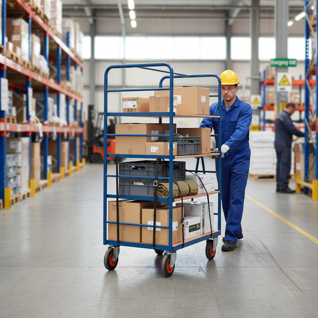 High-Performance Multi-Tier Shelf Truck with Drawbar Handle - 500kg Ca