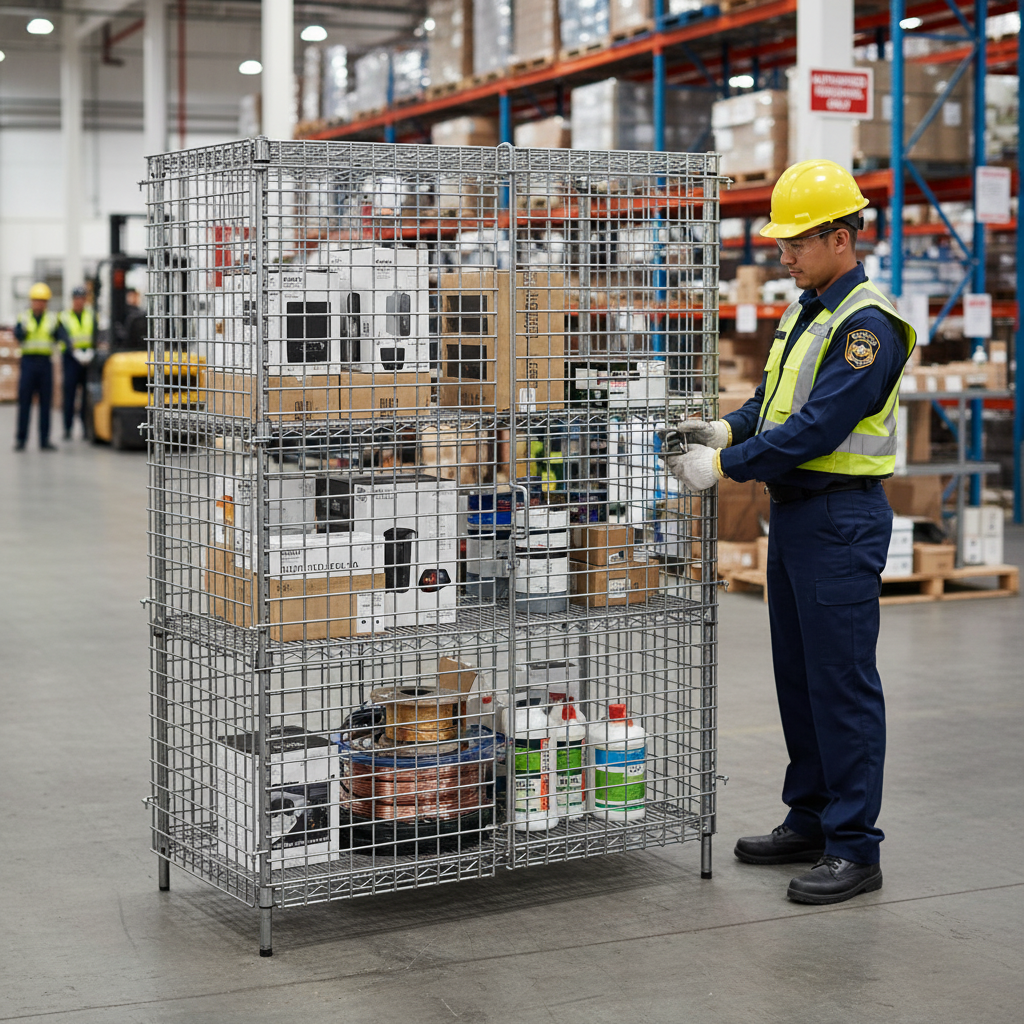 Heavy Duty Secure Storage Unit with Open-Wire Design